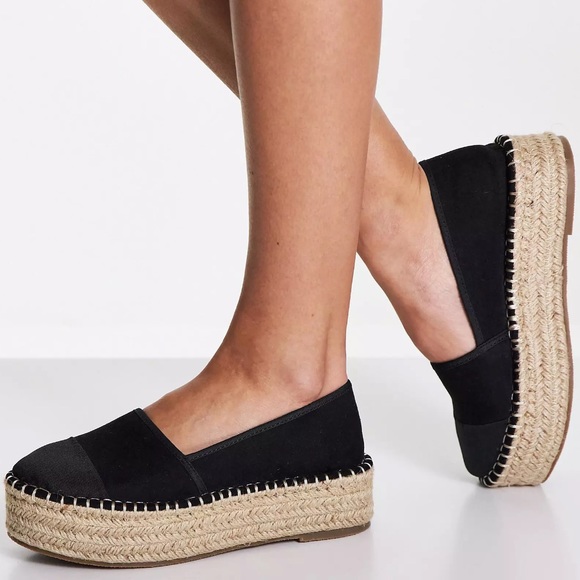 ASOS | Shoes | Nwt Asos Jala Flatform Toecap Espadrilles In Black ...
